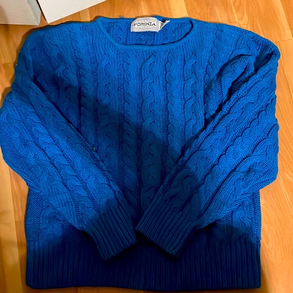 Forenza | Sweaters | Vintage 8s Forenza Cable Knit Sweater Blue Size M ...